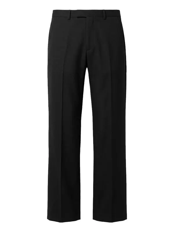Gucci Embroidered Wool Gabardine Pants - Black