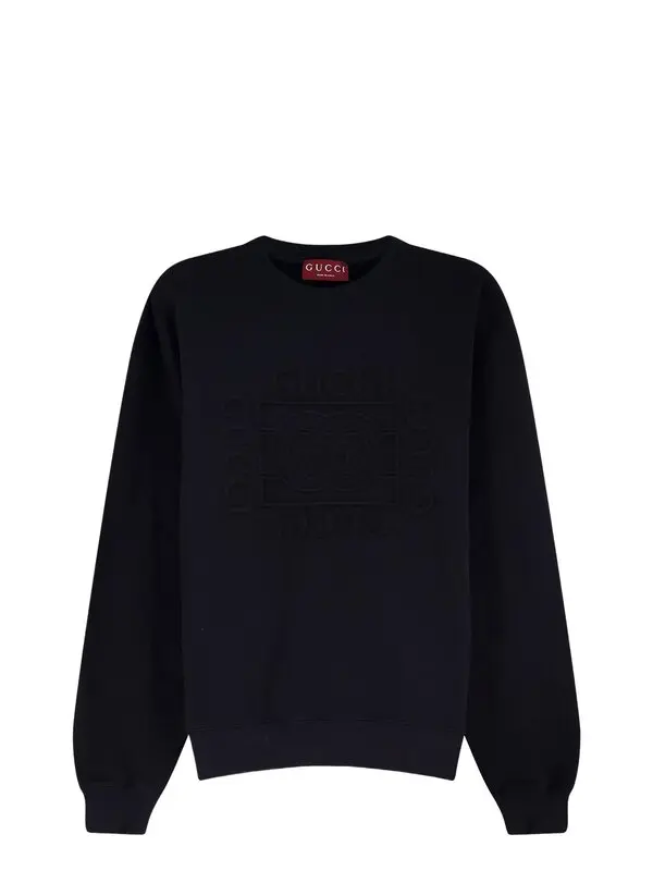 Gucci Brushed Jersey Sweatshirt With Interlocking G Embossing - Black