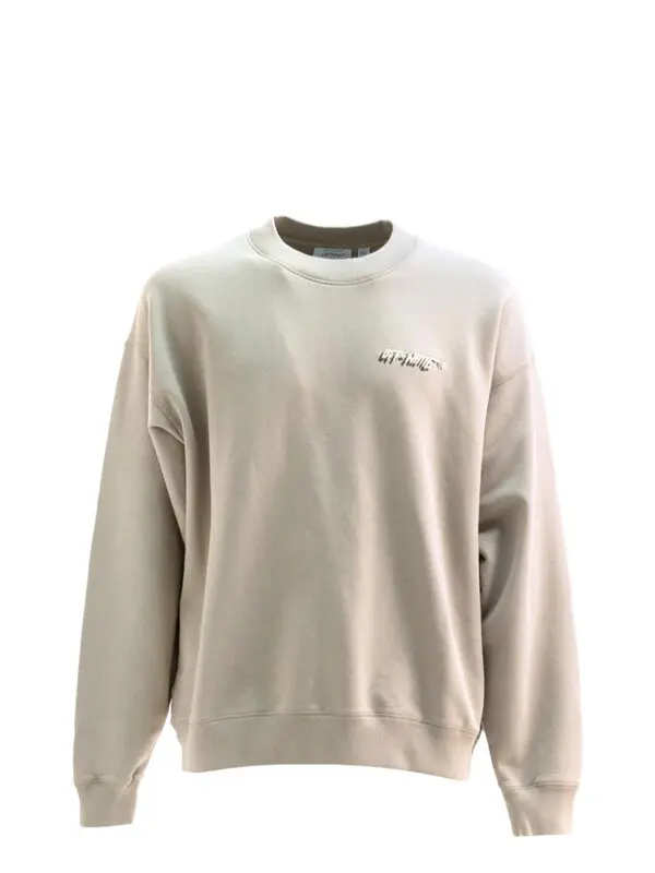 Off-White Logo-detail Crew-neck Sweatshirt - Nude