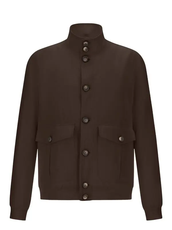 Herno Button-up Bomber Jacket - Brown