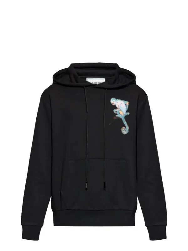 Iceberg Long Sleeve Embroidered Hoodie - Black