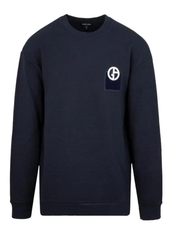 Giorgio Armani Logo-embellished Knitted Jumper - Black