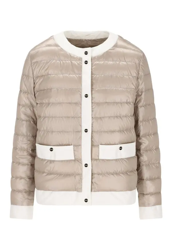Herno Crewneck Buttoned Coat - Light Brown