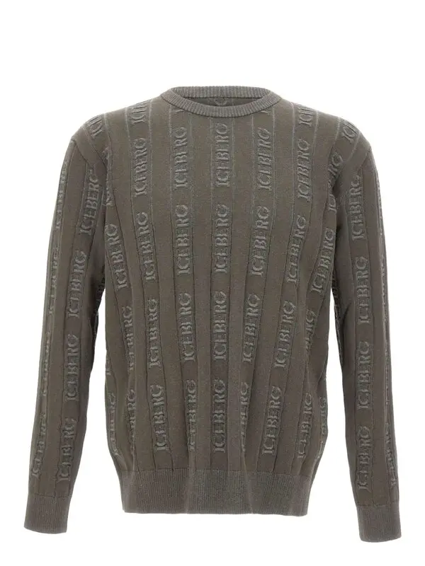 Iceberg Logo Crew Neck Jumper - Green