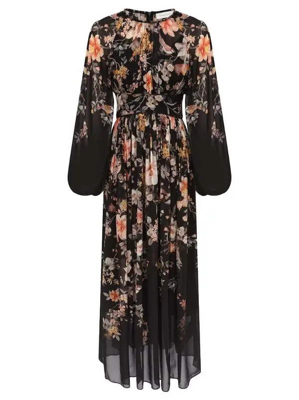 Zimmermann Carousel Billow Maxi Dress - Black Songbird