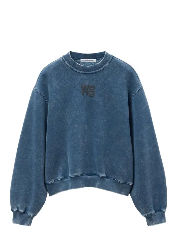 Alexander Wang Logo Embossed Crewneck Sweatshirt - Blue