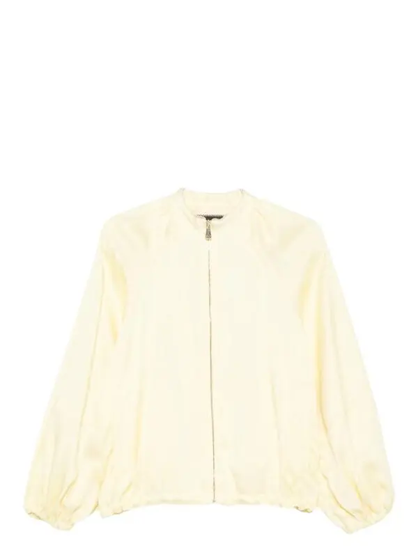 Fabiana Filippi Zip-up Jacket With Gathered Details - White