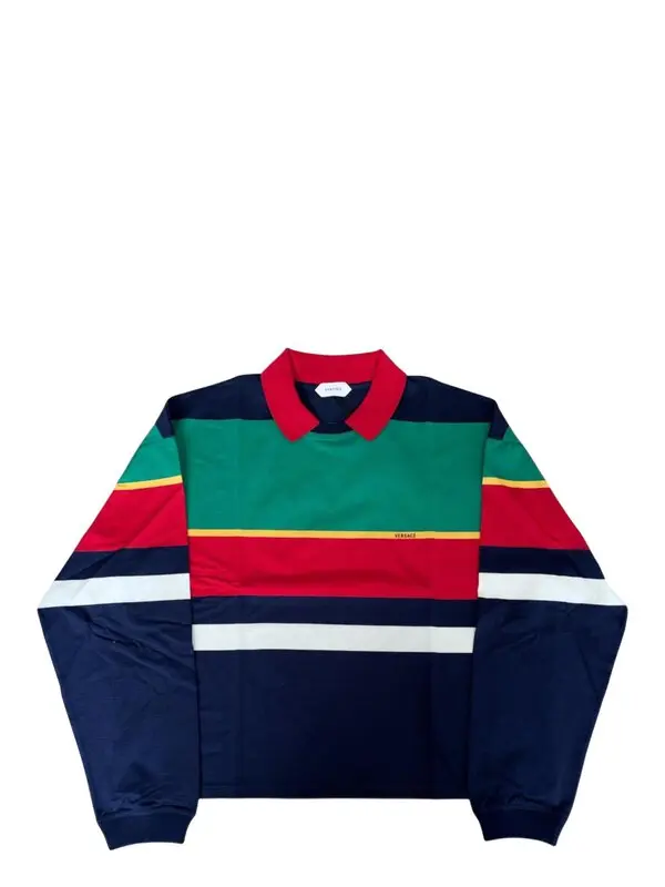 Versace Colour-block Polo Sweatshirt - Blue