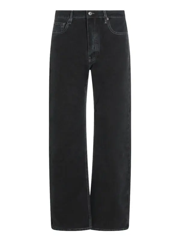 Off-White Logo Patch Straight Leg Jeans - Black