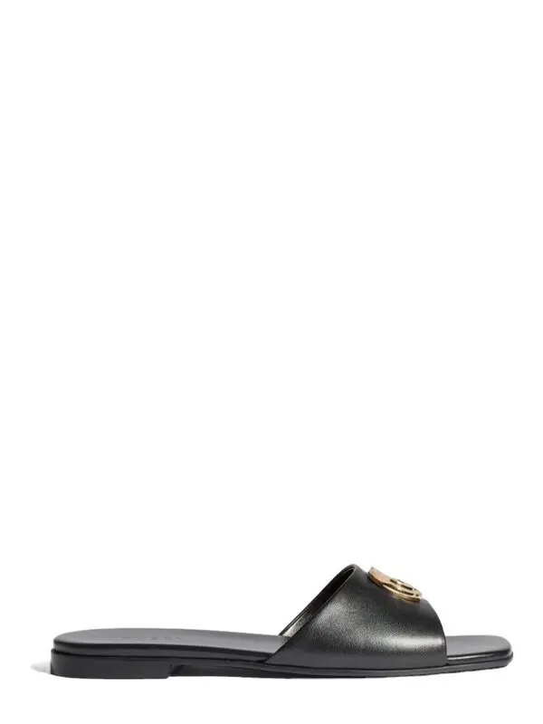 Gucci Logo Slide Flat Sandals - Black