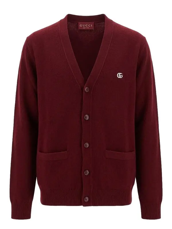 Gucci Button-up Knit Cardigan - Bordeaux