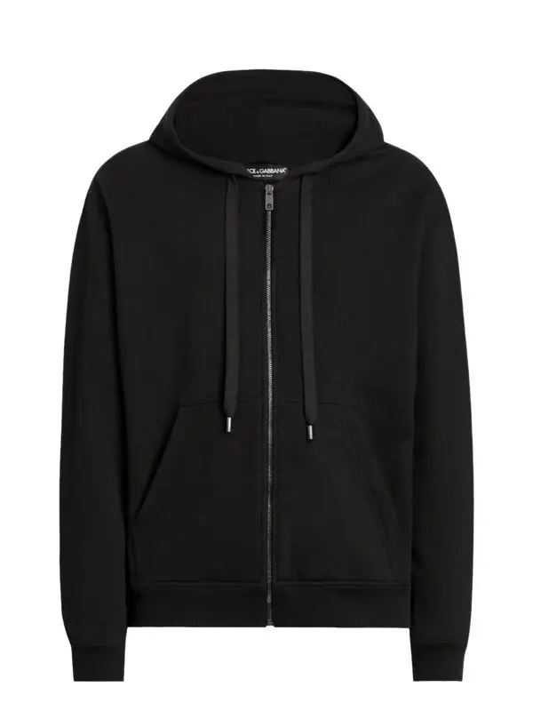 Dolce & Gabbana Logo Detailed Brushed Hoodie - Black