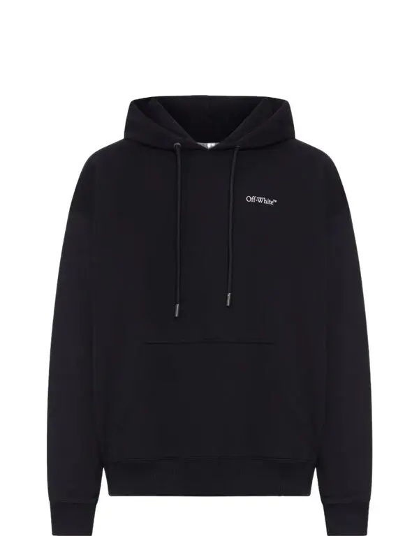Off-White Drawstring Hooded Sweatshirt - Black