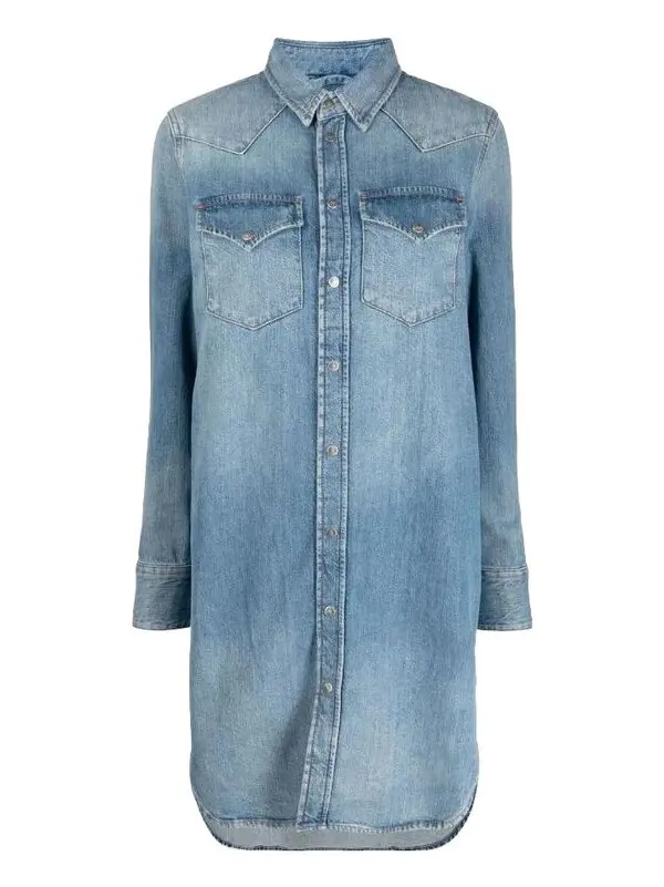 DIESEL® Long Denim Shirt Dress - Blue