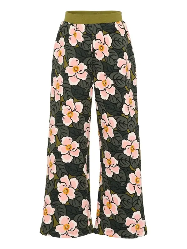 Kenzo Floral Print Elastic Waist Trousers - Black