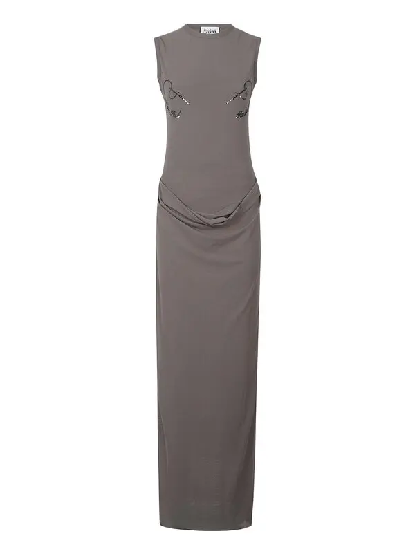 JEAN PAUL GAULTIER Sleeveless Maxi Dress With Embellishments - Gray