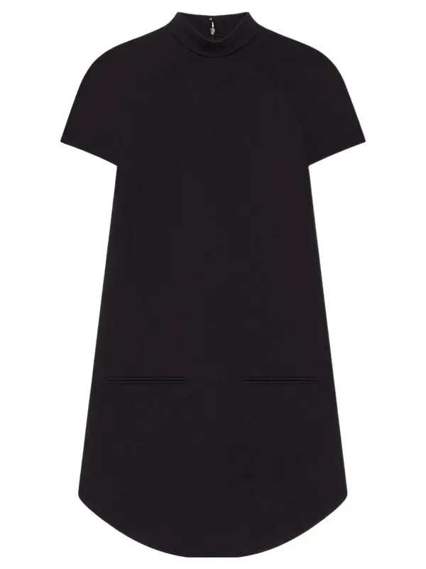 COURREGES High-neck Short-sleeve Dress With Zippered Back - Black