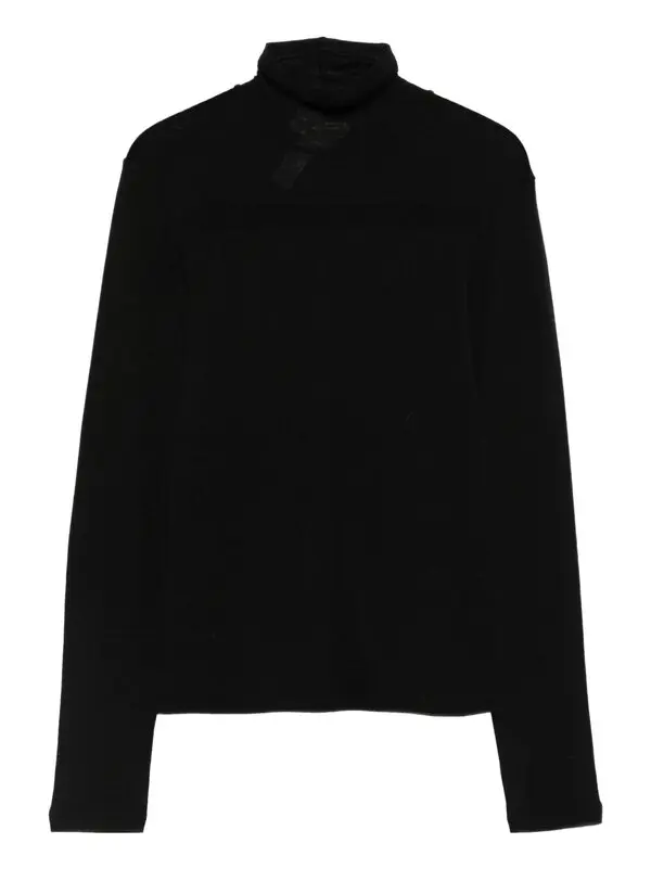 FORTE_FORTE Fine-knit Jumper With Roll Neck And Long Sleeves - Black