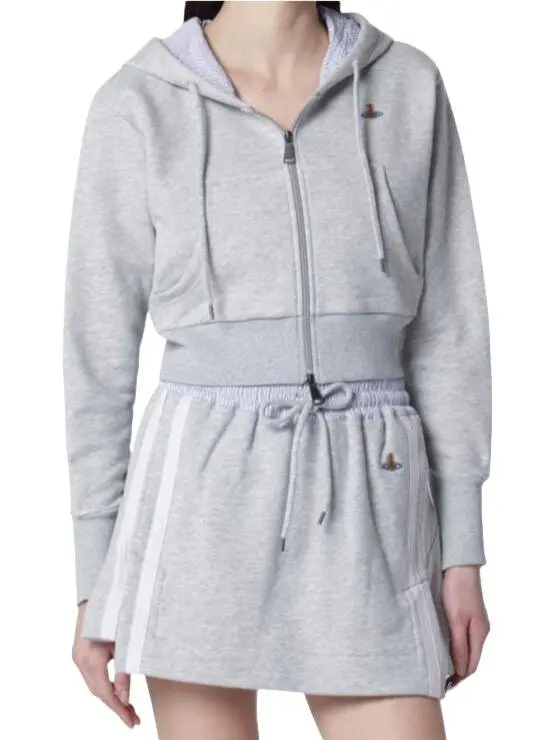 VIVIENNE WESTWOOD Leo Striped Drawstring Hoodie - Gray