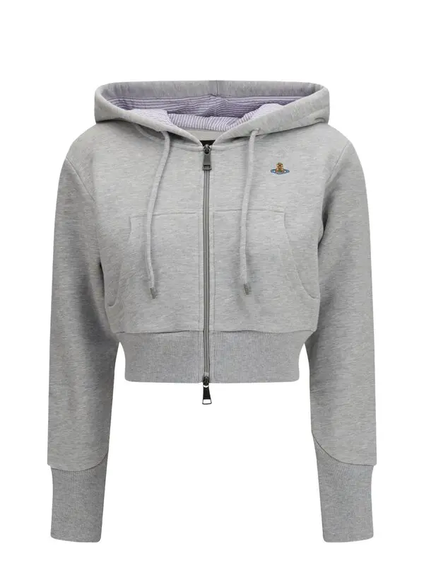 VIVIENNE WESTWOOD Leo Striped Drawstring Hoodie - Grey