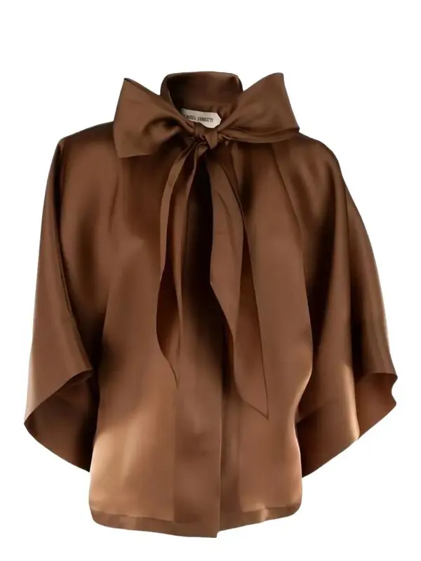 Alberta Ferretti Bow Detail Shirt - Brown