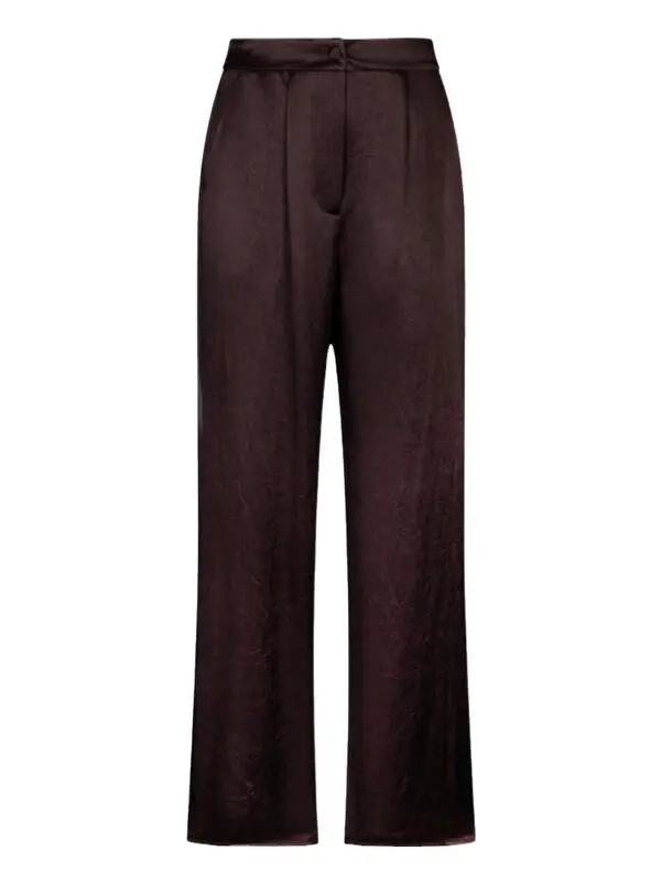 Liu Jo Pleated Effect Satin Wide-leg Trousers - Black