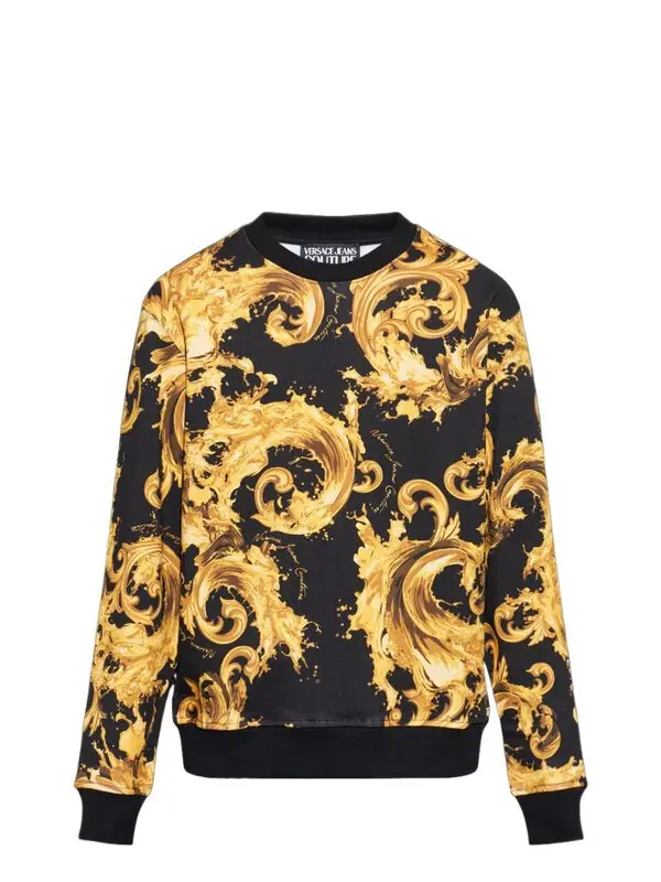 Versace Barocco Pattern Crewneck Sweatshirt - Black