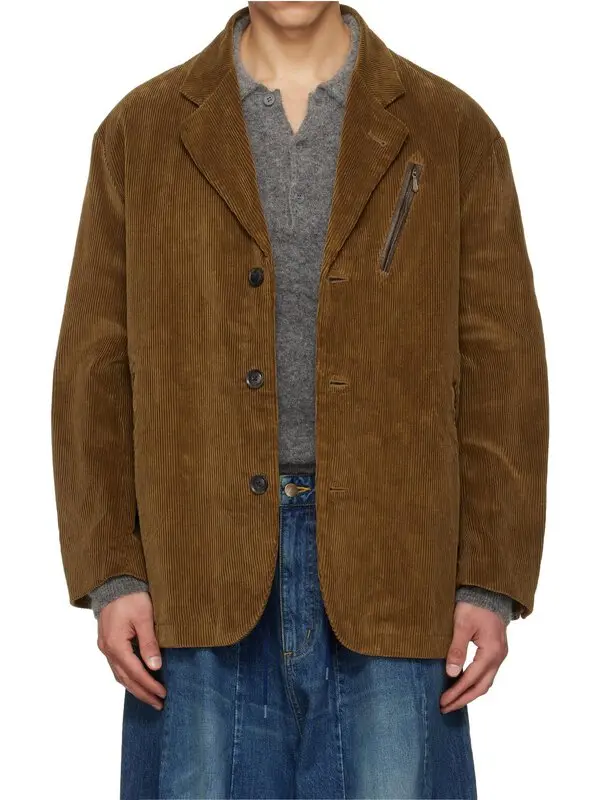 Needles Zipped Travel Long-sleeved Blazer - Tan