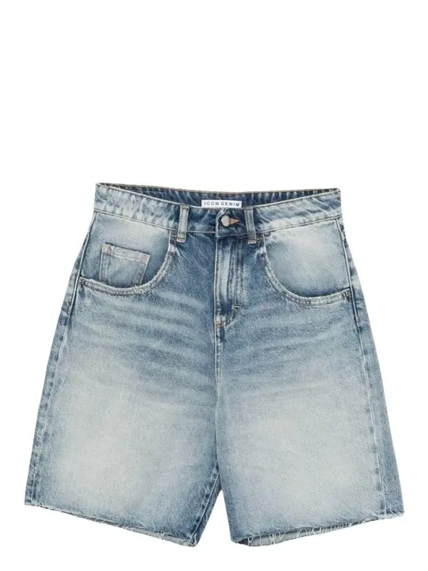 ICON DENIM LOS ANGELES Belted Denim Shorts - Gray