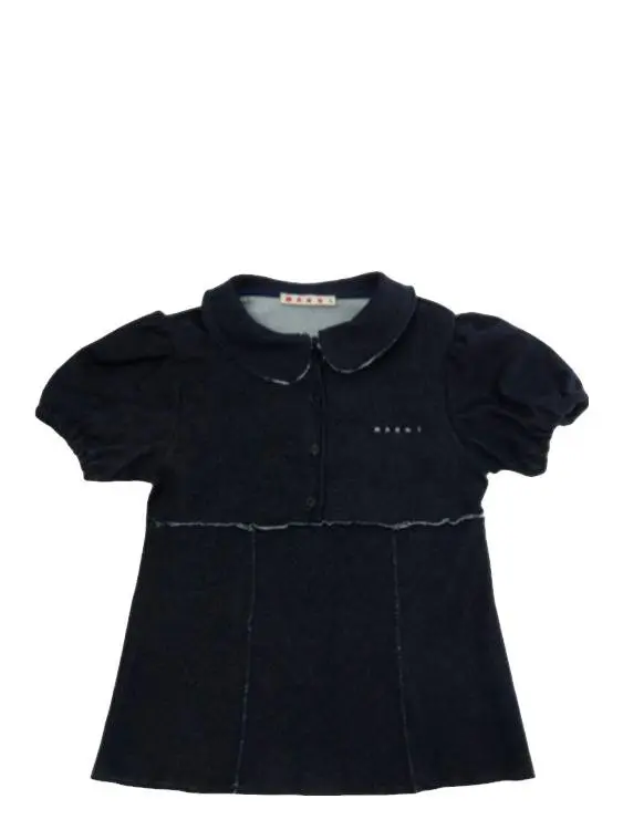 Marni Short Sleeve Button Up Top - Black