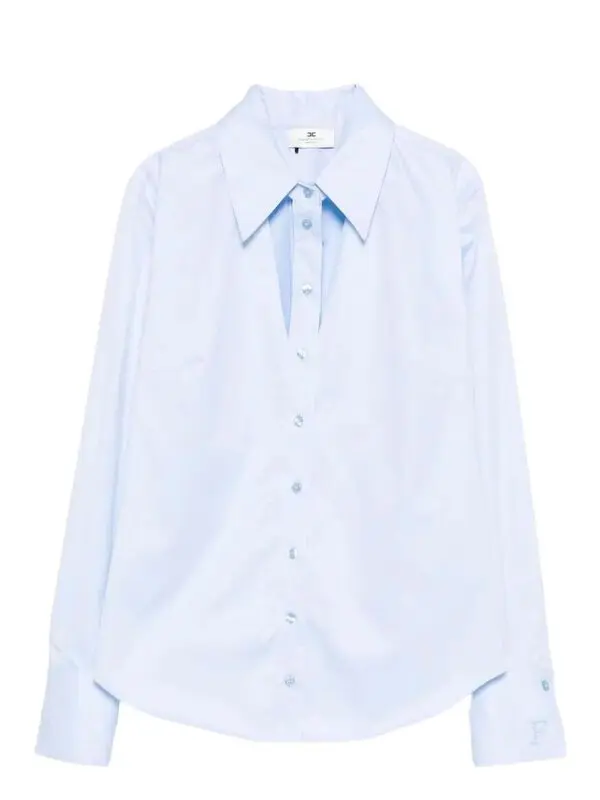 Elisabetta Franchi Long Sleeve Cut-out Shirt - White