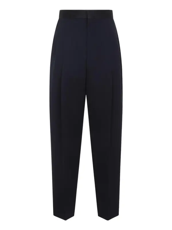 Bottega Veneta Pleated Wool Trousers - Midnight Blue
