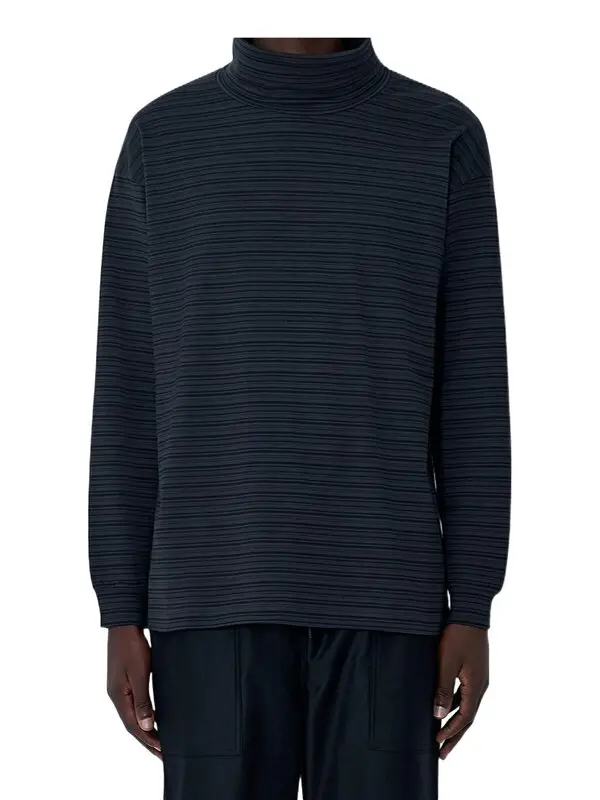 Comme Des Garçons Homme Striped Turtleneck Jumper - Black
