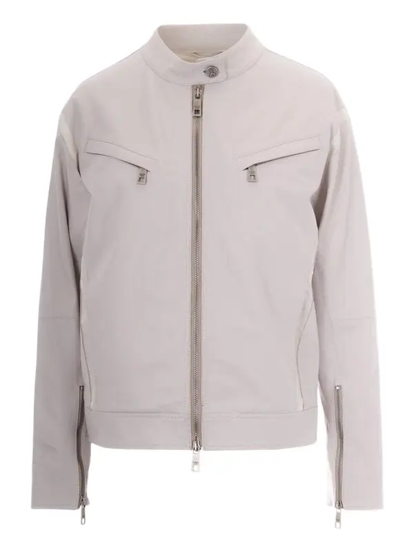 Patrizia Pepe Zip-up Biker Jacket - White
