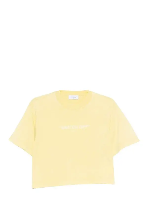 Off-White Slogan Print T-shirt - Yellow