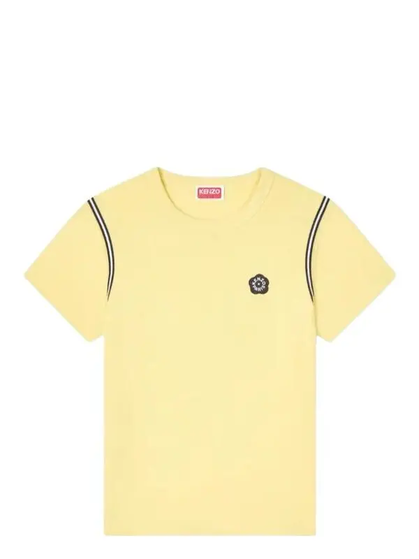 Kenzo Cotton T-shirt With Embroidered Boke Flower 2.0 Branding - Vanilla