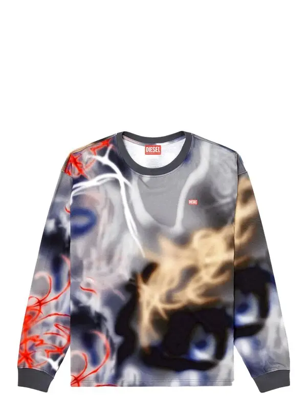 DIESEL® T-boxt Ls V4 Long Sleeve Graphic T-shirt - Black Gray