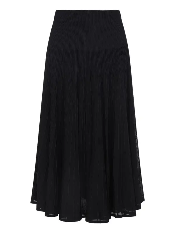Ralph Lauren Celia Pleated Knitted Skirt - Black