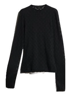 Gucci Gg Devoré Long Sleeve Top - Black