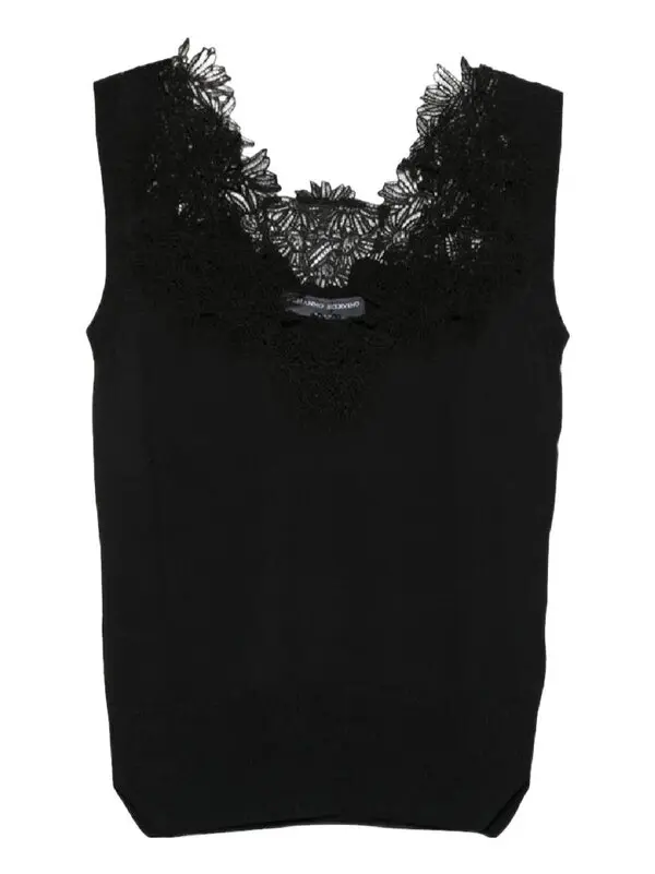 Ermanno Scervino Lace Knit Tank Top - Black