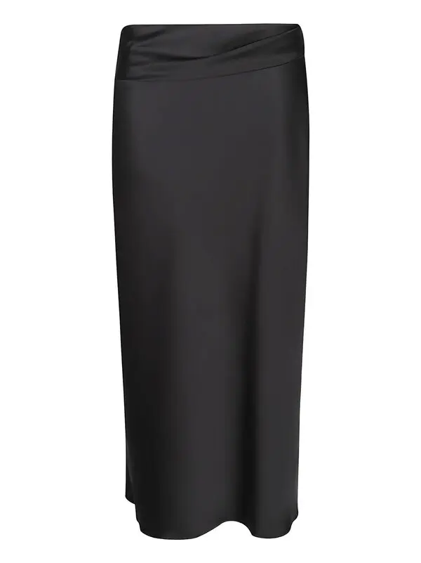 Patrizia Pepe Draped Midi Skirt - Black