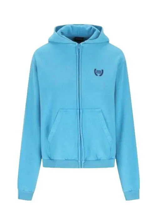 Balenciaga Laurel Classic Zipped Hoodie - Blue