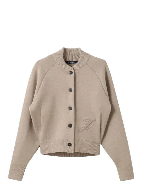 Jacquemus Lavande Button-up Embroidered Cardigan - Nude