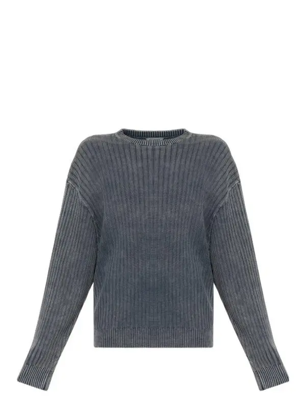 Balenciaga Logo Printed Knitted Jumper - Gray