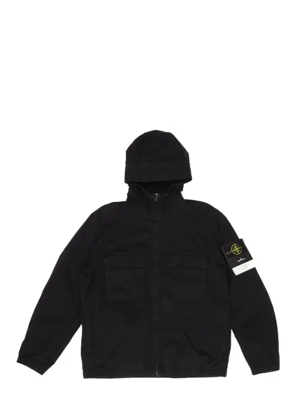 Stone Island Zip-up Hooded Jacket - Black
