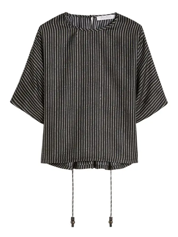 Max Mara Striped Drawstring Top - Black And White
