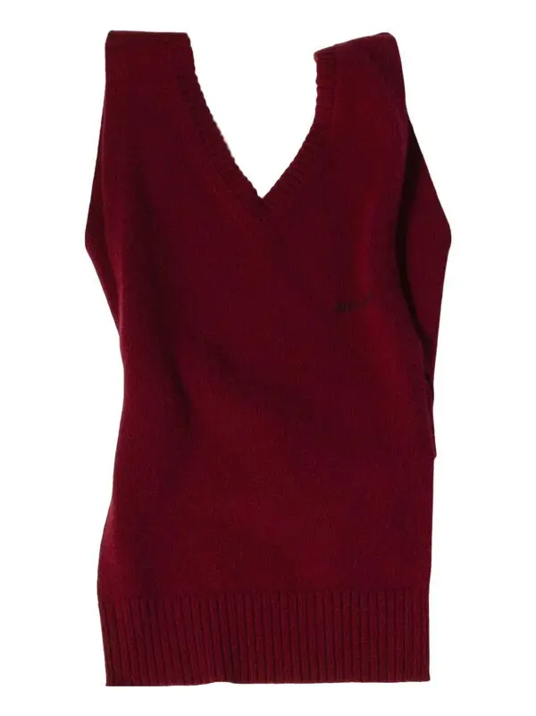 Miu Miu Cashmere Knit Vest - Amaranth Red/corn Yellow