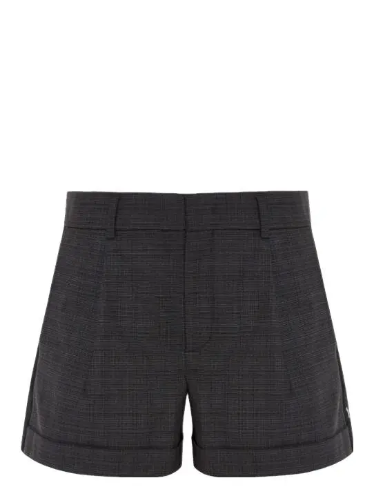 Moschino Belt Loop Shorts With Checkered Pattern - Black