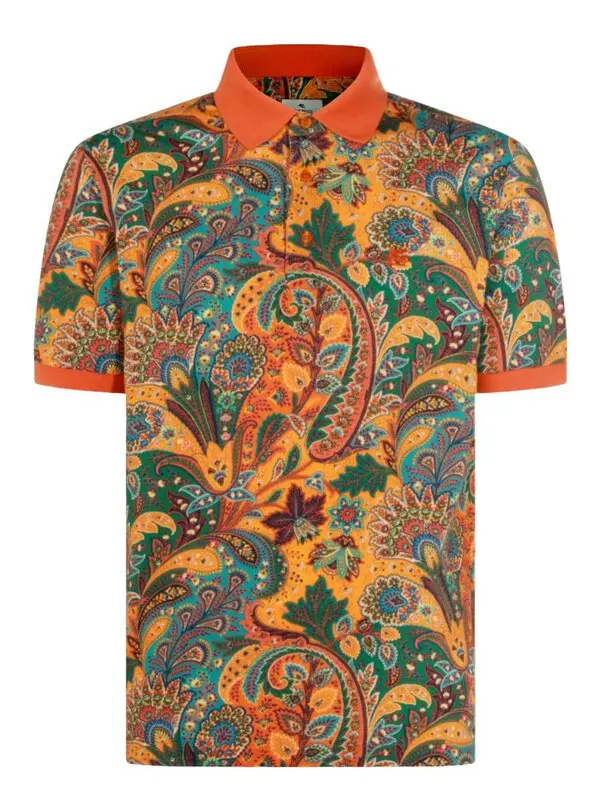 Etro Paisley-printed Short Sleeved Polo Shirt - Multicolor