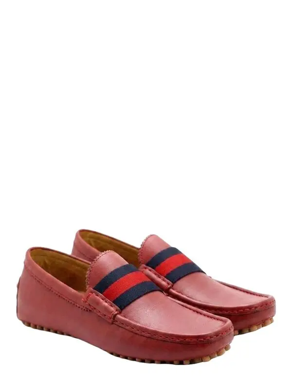 Gucci Striped Detail Slip-on Driving Loafers - Brown